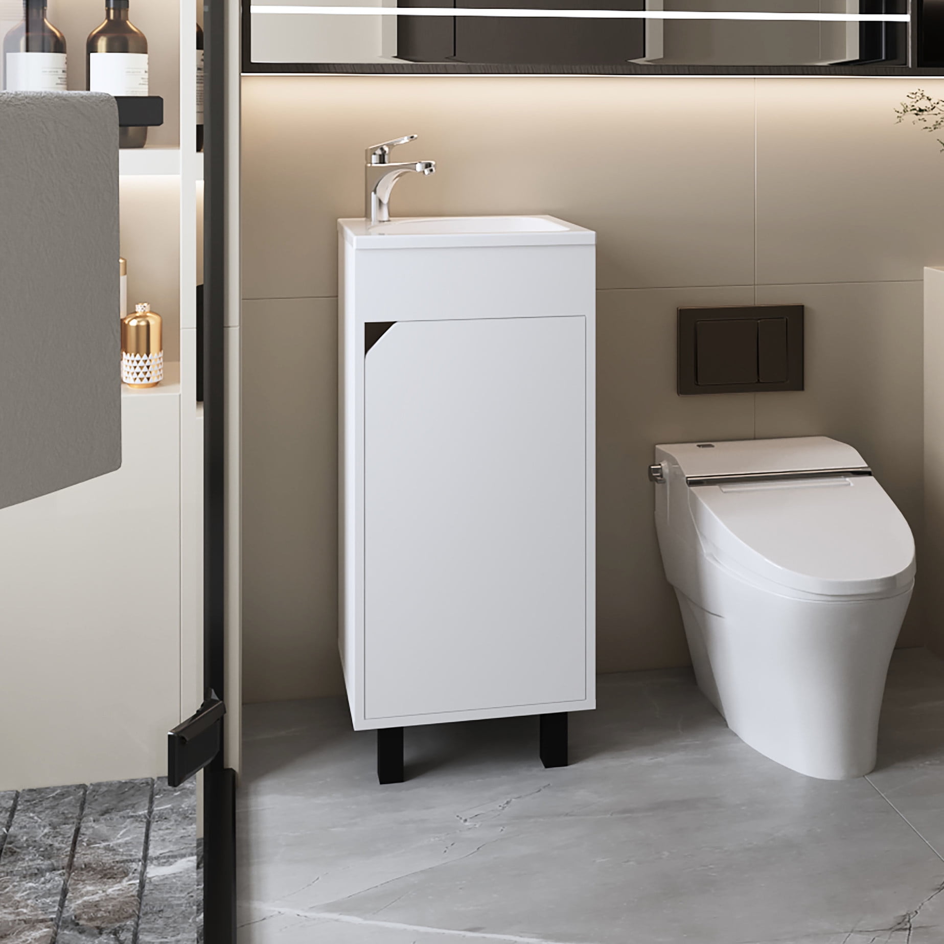 Functional Quartzsite Vanity with Integrated Sink / Maximize Small ...