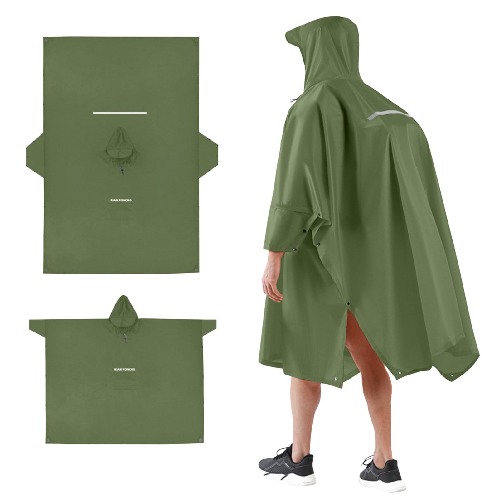 A Functional Raincoat With Reflective Stripes That Can Be Used As A ...