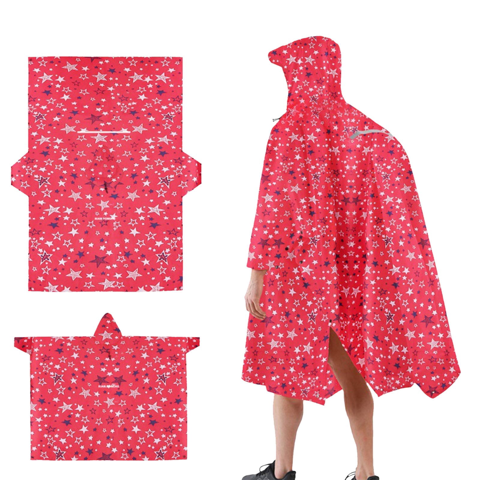 A Functional Raincoat With Reflective Stripes That Can Be Used As A ...