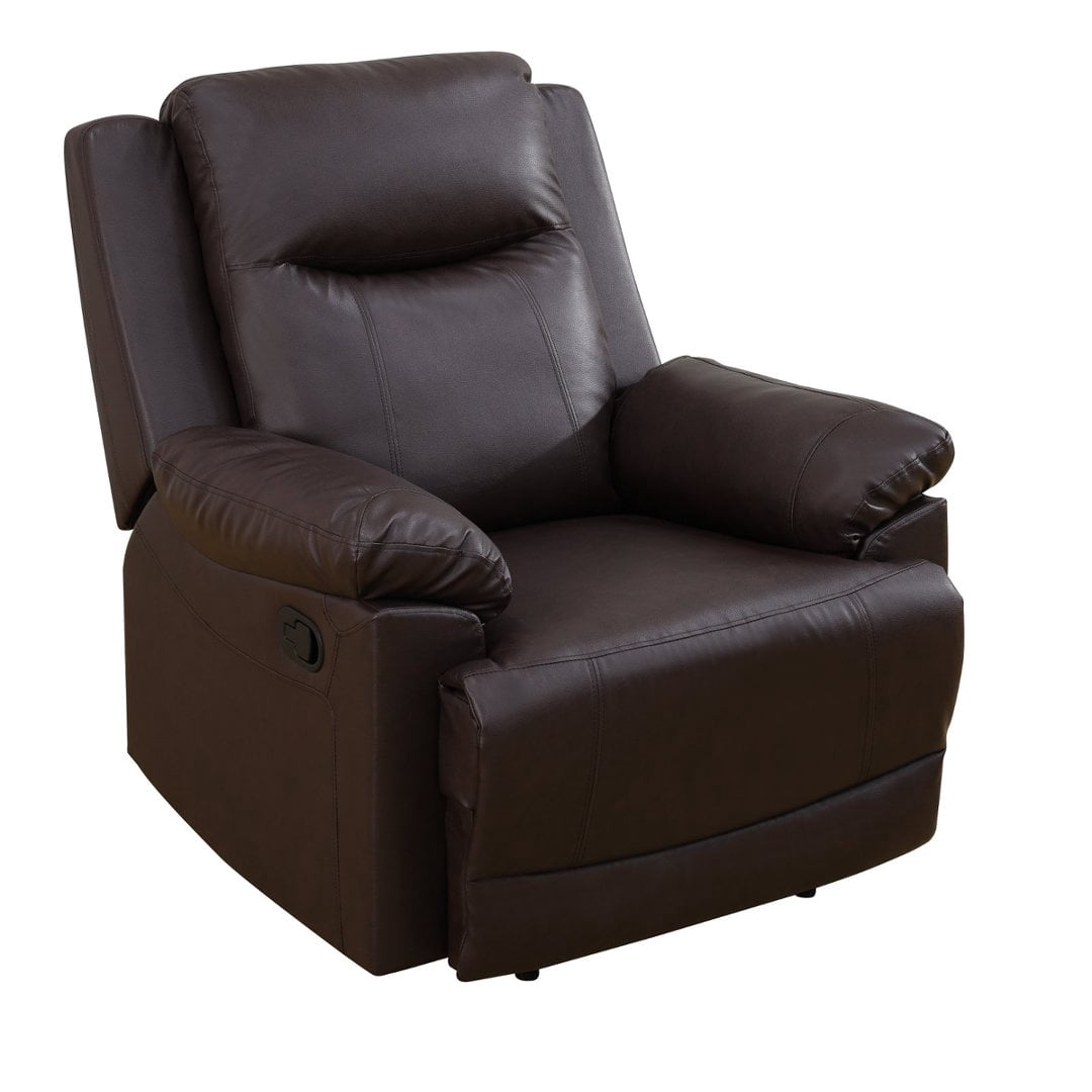 Functional Recliner Chair, Brown Semi PU Synthetic Leather 1-Piece ...