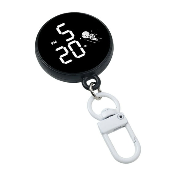 Functional Round Plastic Keychain Features Electronic Watch For Busy ...