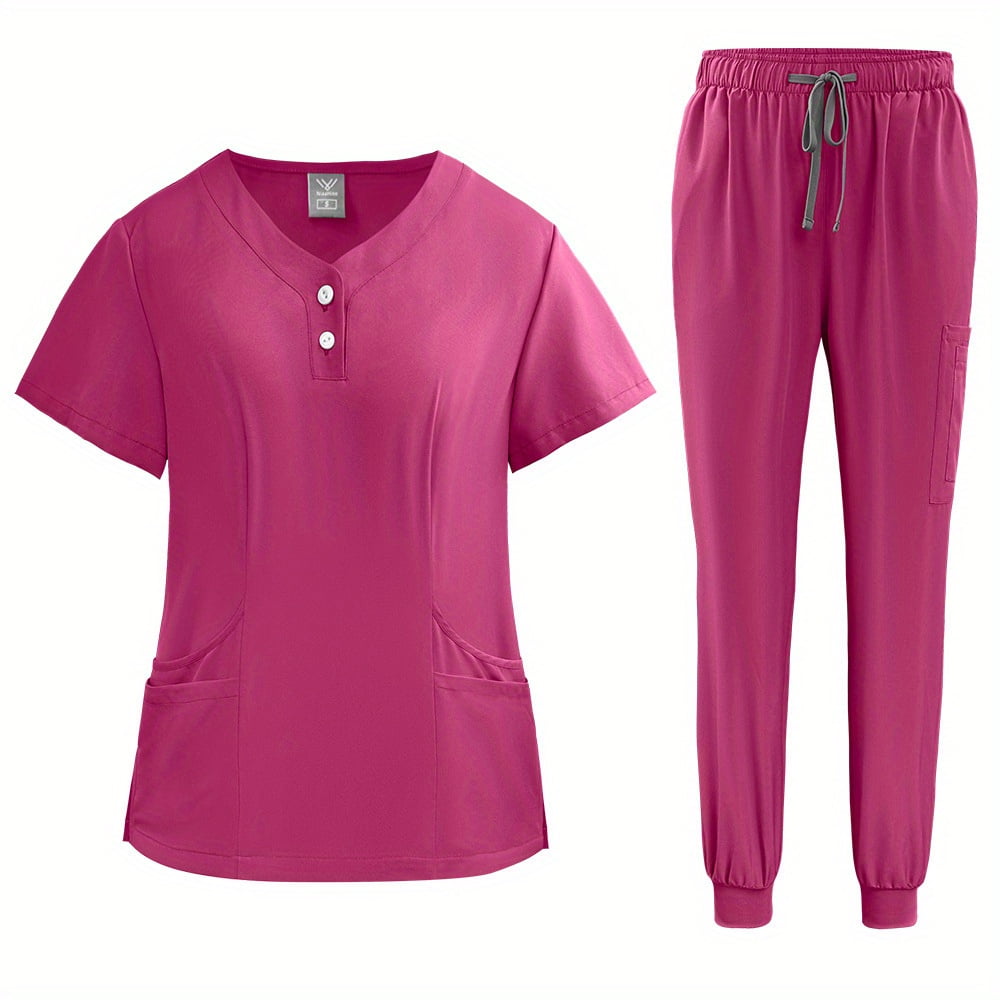 Functional Scrubs Set for Medical Work Clothes Comfortable Fit for ...