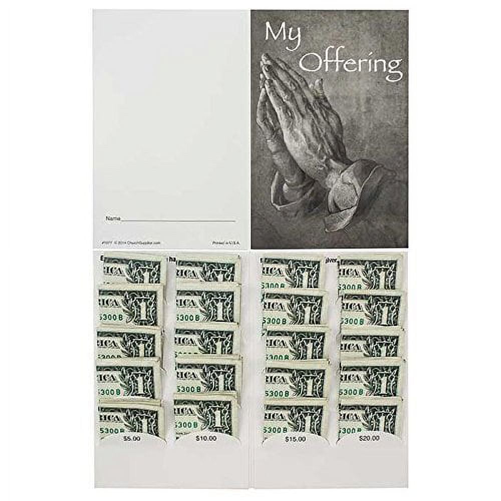 Fund Raising $20.00 Praying Hands Church Donation Offering Folders Pack ...
