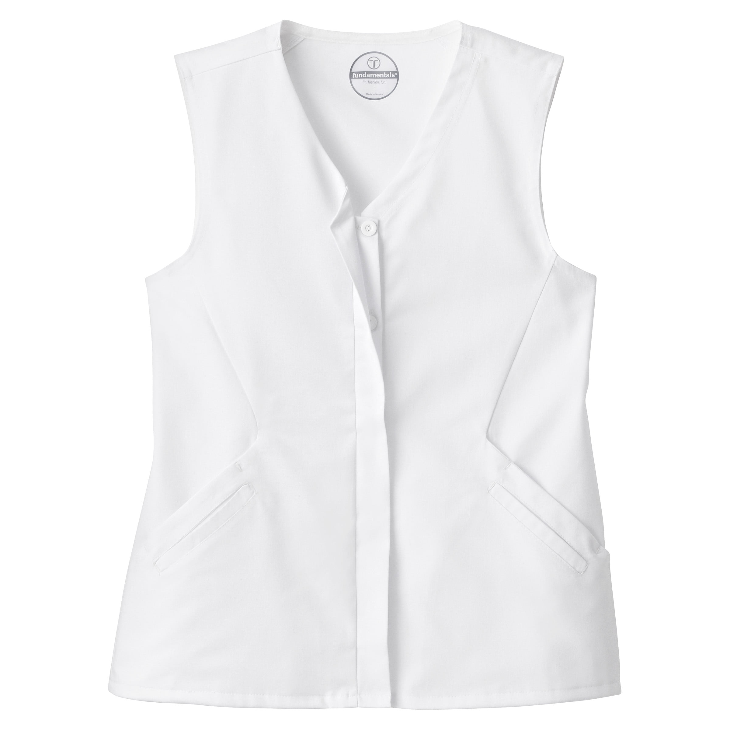 Fundamentals Womens Hidden Placket Button Front Scrub Vest, Style 14752 ...