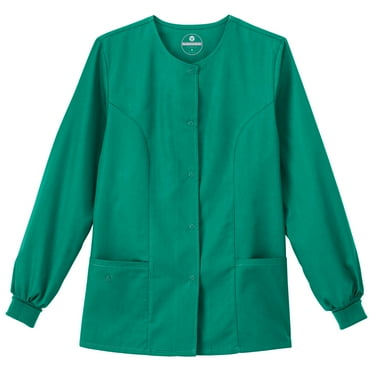 Medline AngelStat Unisex Snap-Front Warm-Up Scrub Jacket - Walmart.com