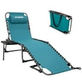 Fundango Outdoor Lay Flat Foldable Chaise Lounge, 5-Positions ...