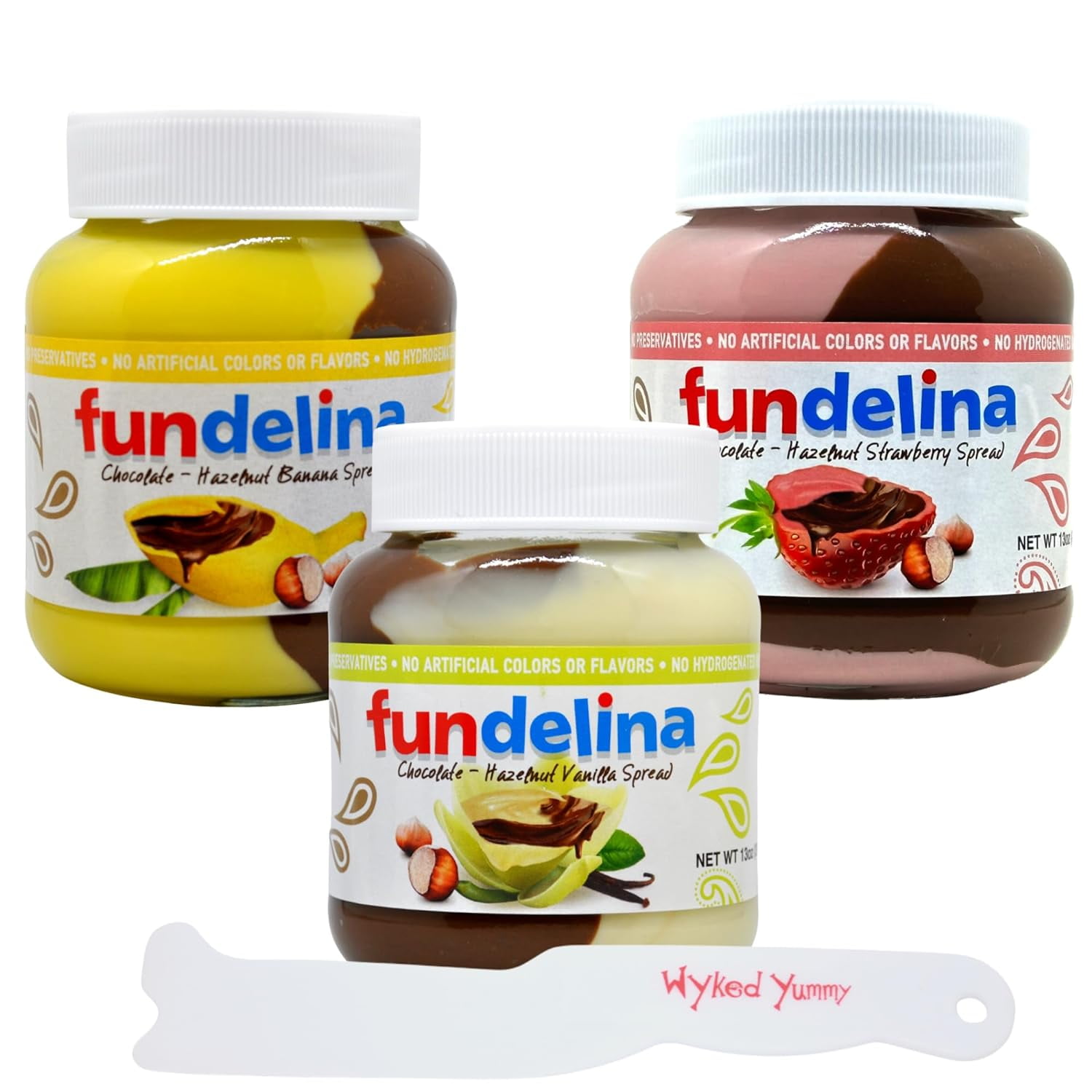 Hazelnut Fundelina Spread Multi Pack, Strawberry, Banana, Vanilla ...