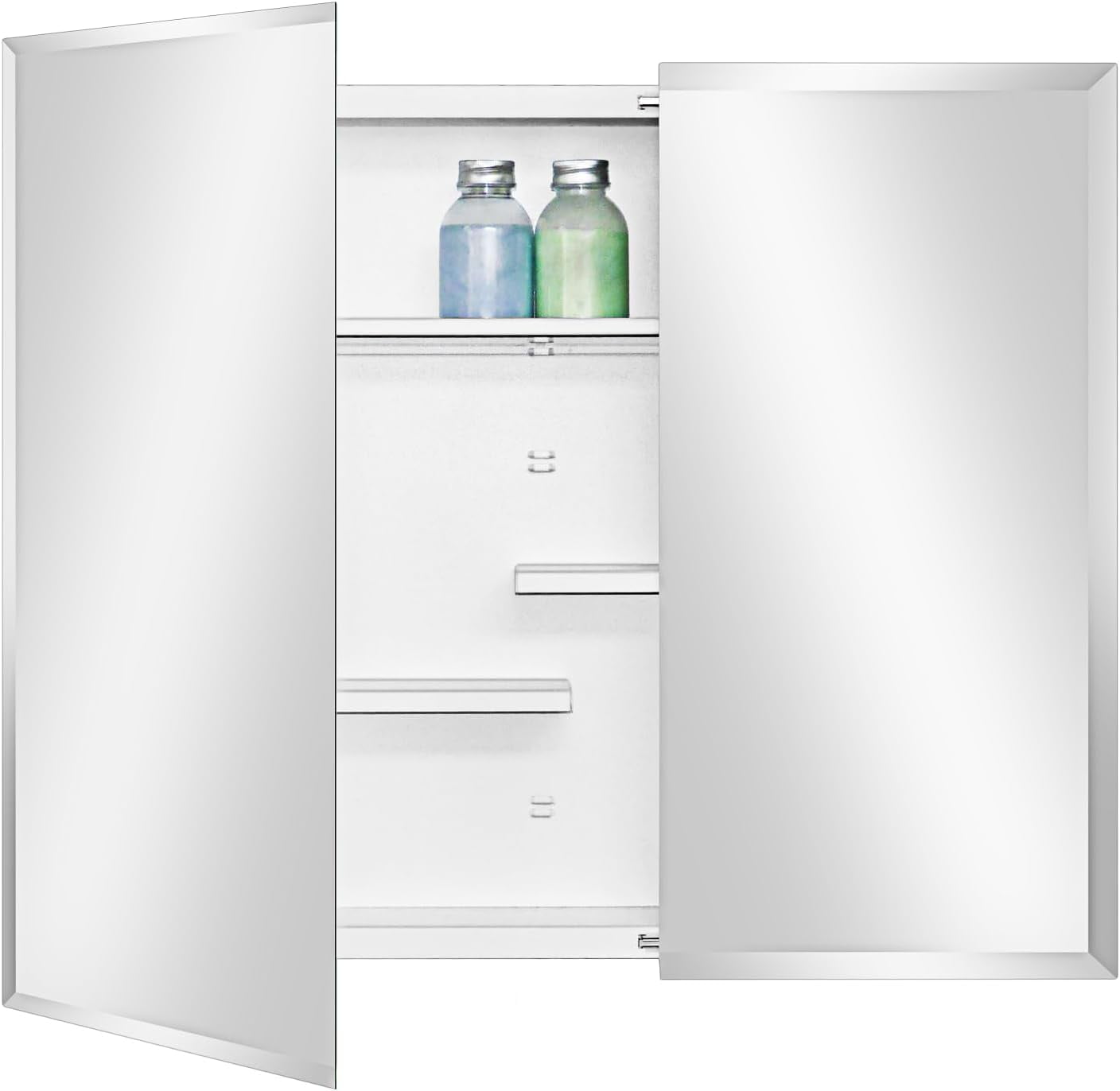 Fundin White Medicine Cabinet Recessed or Surface Mount, Bathroom ...