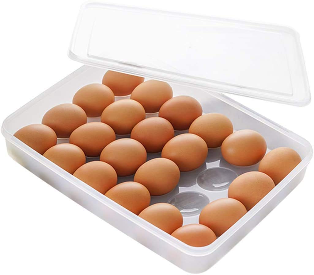 Funeiko Egg Storage Box for 24 Eggs with Lid Transparent Plastic Eggs ...