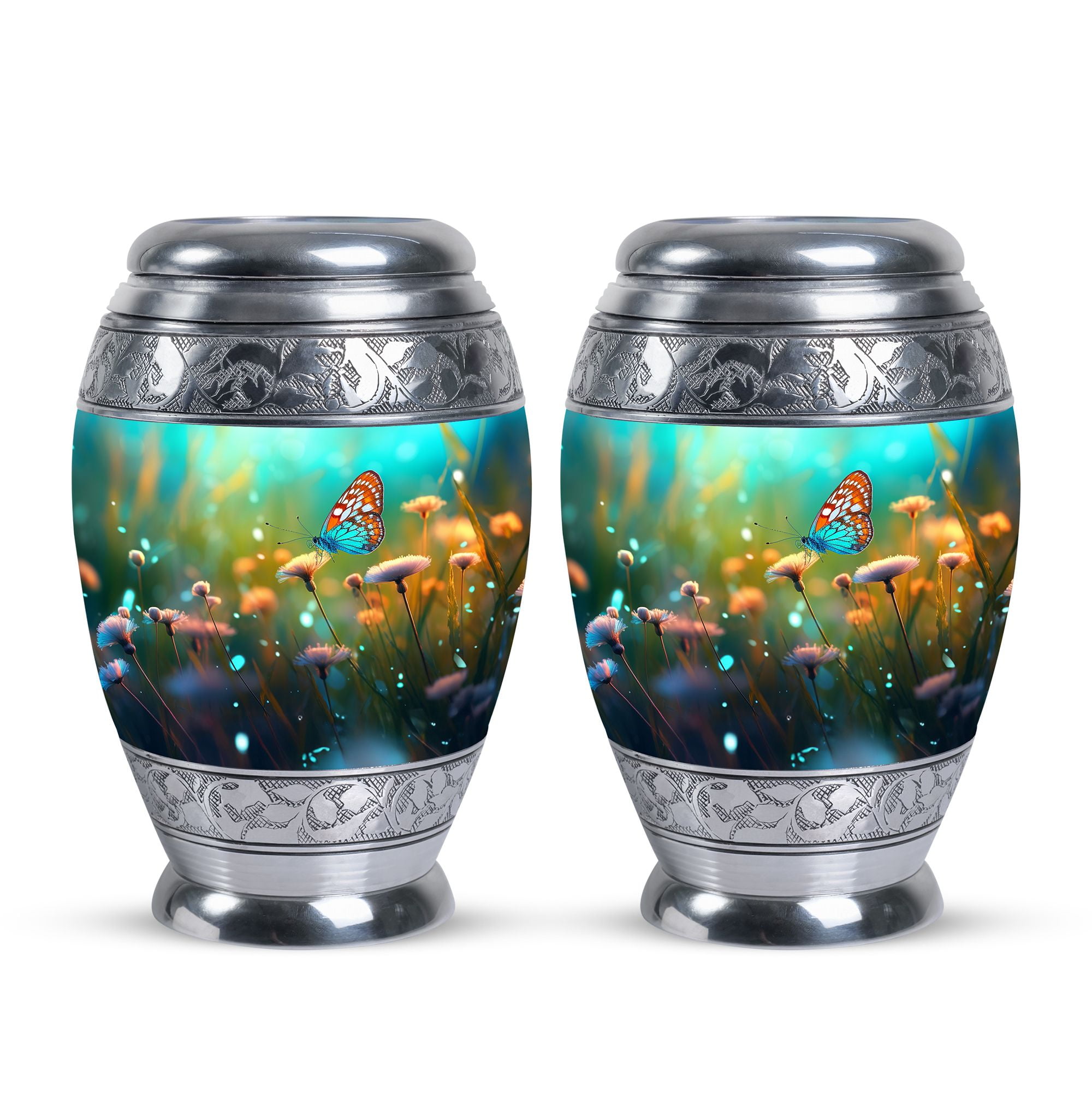 Funeral Butterflies On A Magical Forest Urn For Adult Female & Male ...