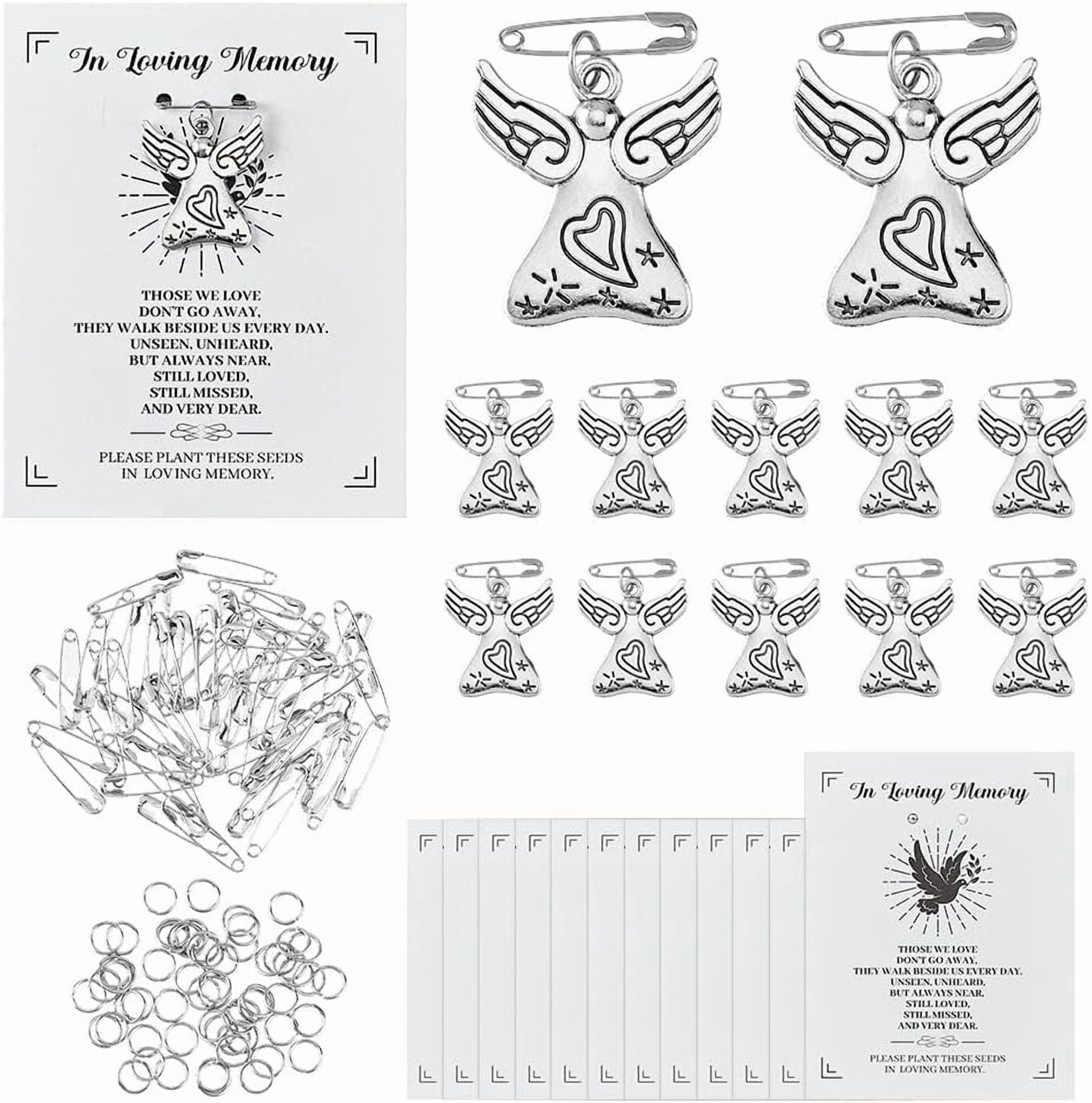 Funeral Favors Includng Funeral Pins Funeral Memorial Heart Charm and ...