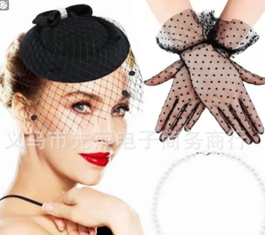 Funeral Hats for Women with Veil Black Dinner/Halloween Party Hat with ...