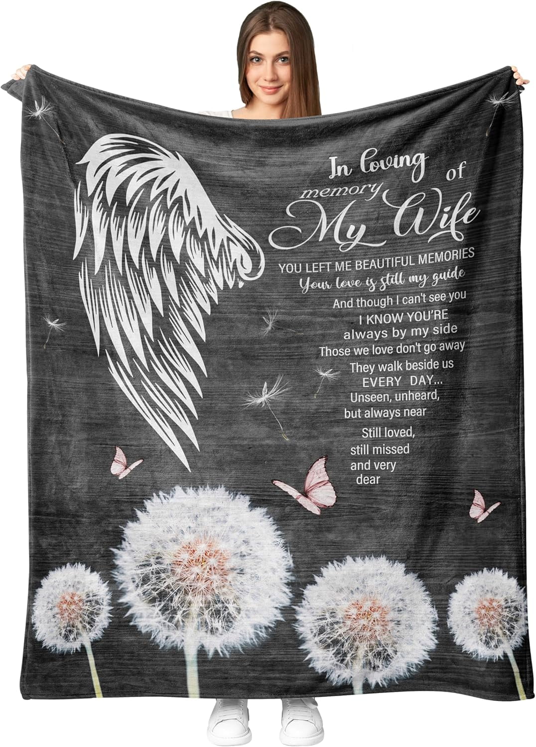 Funeral Memorial Gifts Throw Blanket 60"X50" for Loss of Wife, Unique ...