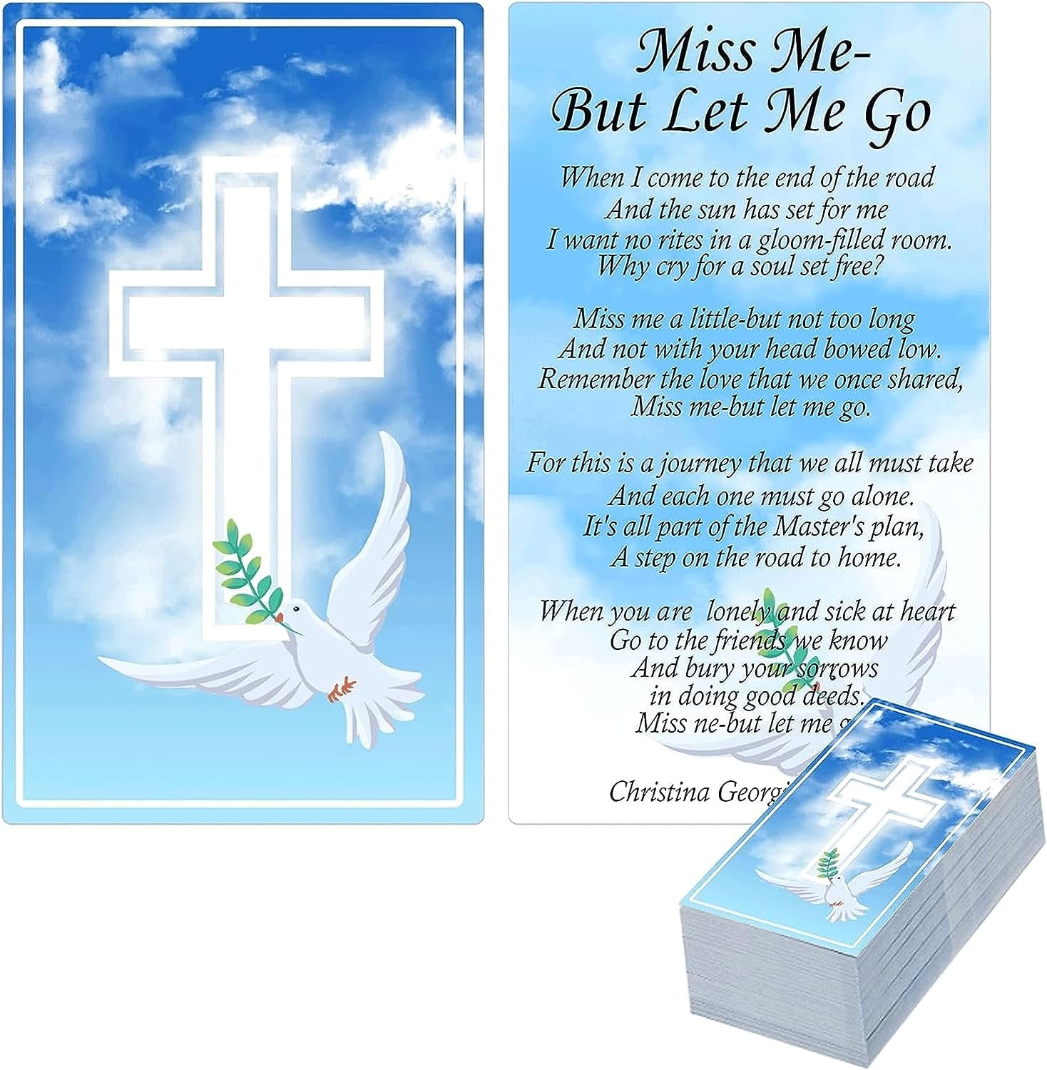 Funeral Memorial Prayer Cards 2.5x4.2inch Celebration of Life Memorial ...