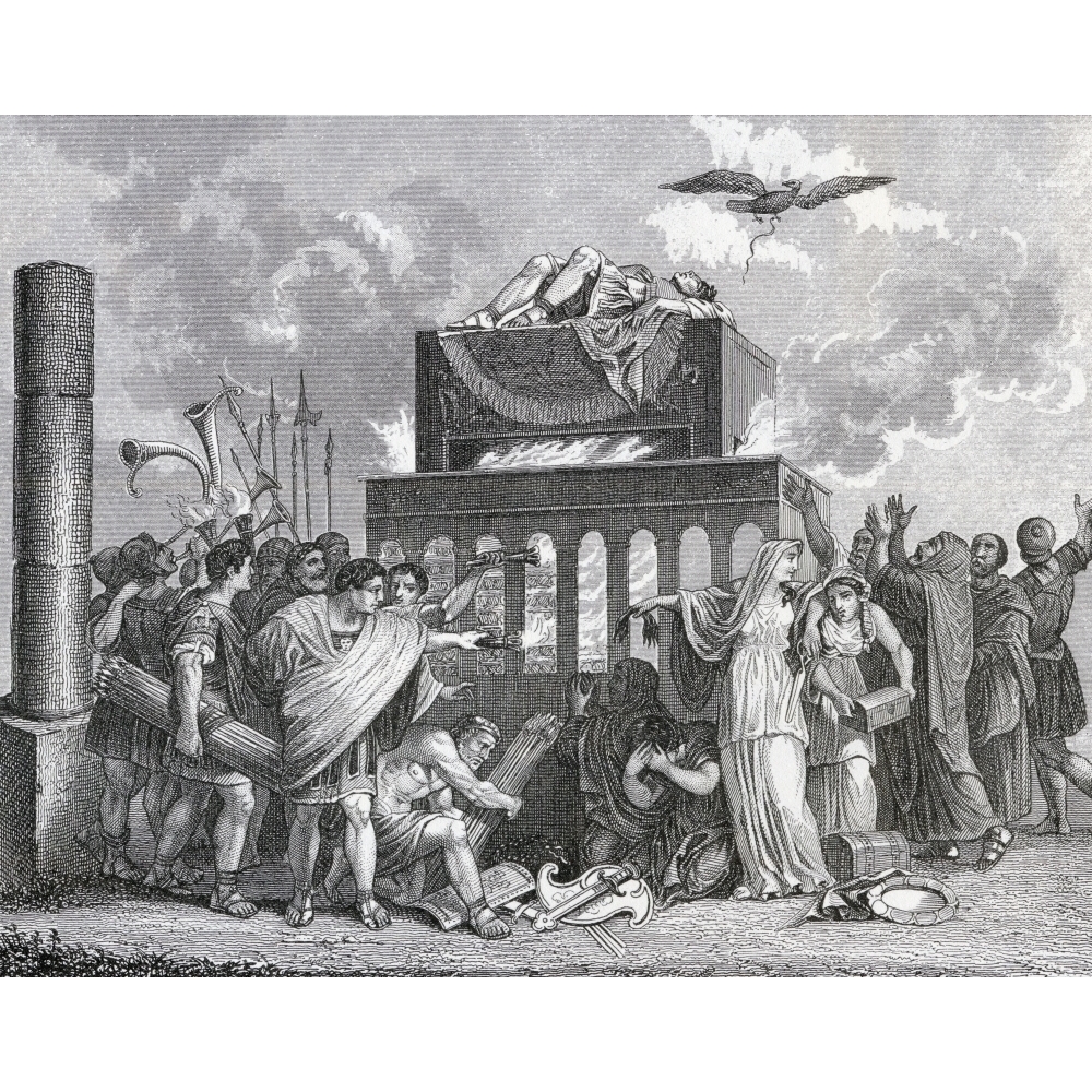 Funeral Of An Emperor In Ancient Rome. From A 19Th Century Engraving ...