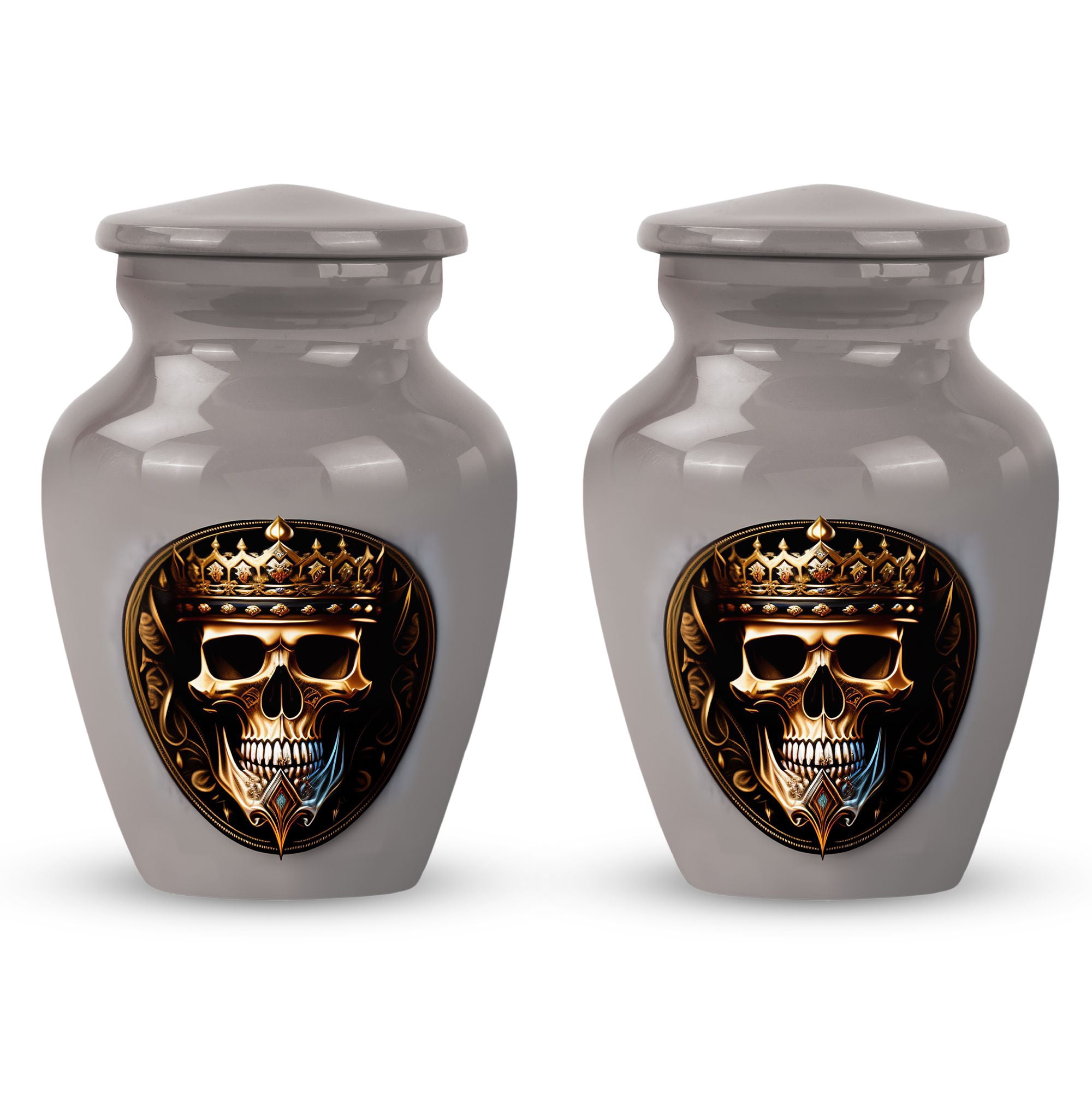 Funeral Skull With Crown Urn For Human Ashes - Urn For Human Ashes ...