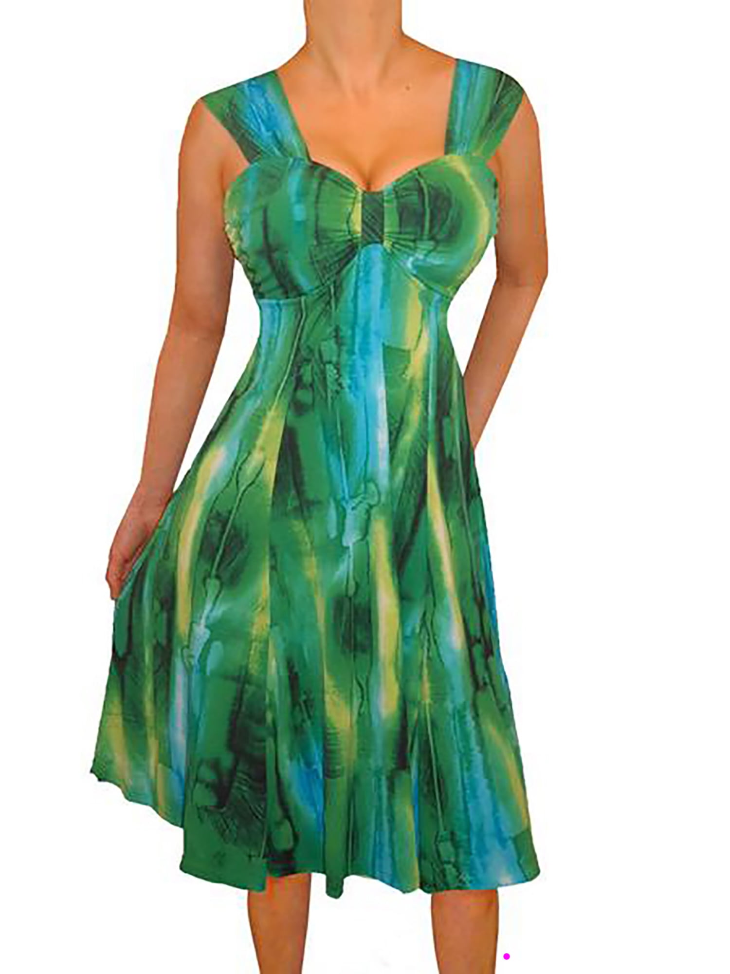Funfash Plus Size Women Emerald Green Slimming Flare Cocktail Dress ...