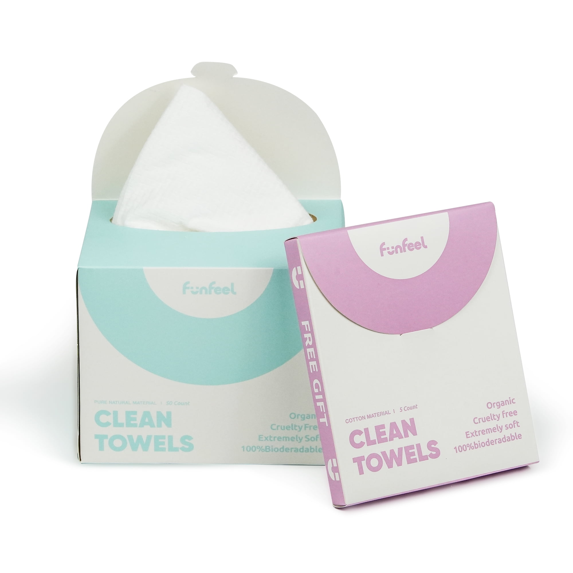 Funfeel Clean Towels - 100% Biobased, Disposable Face Towels for ...