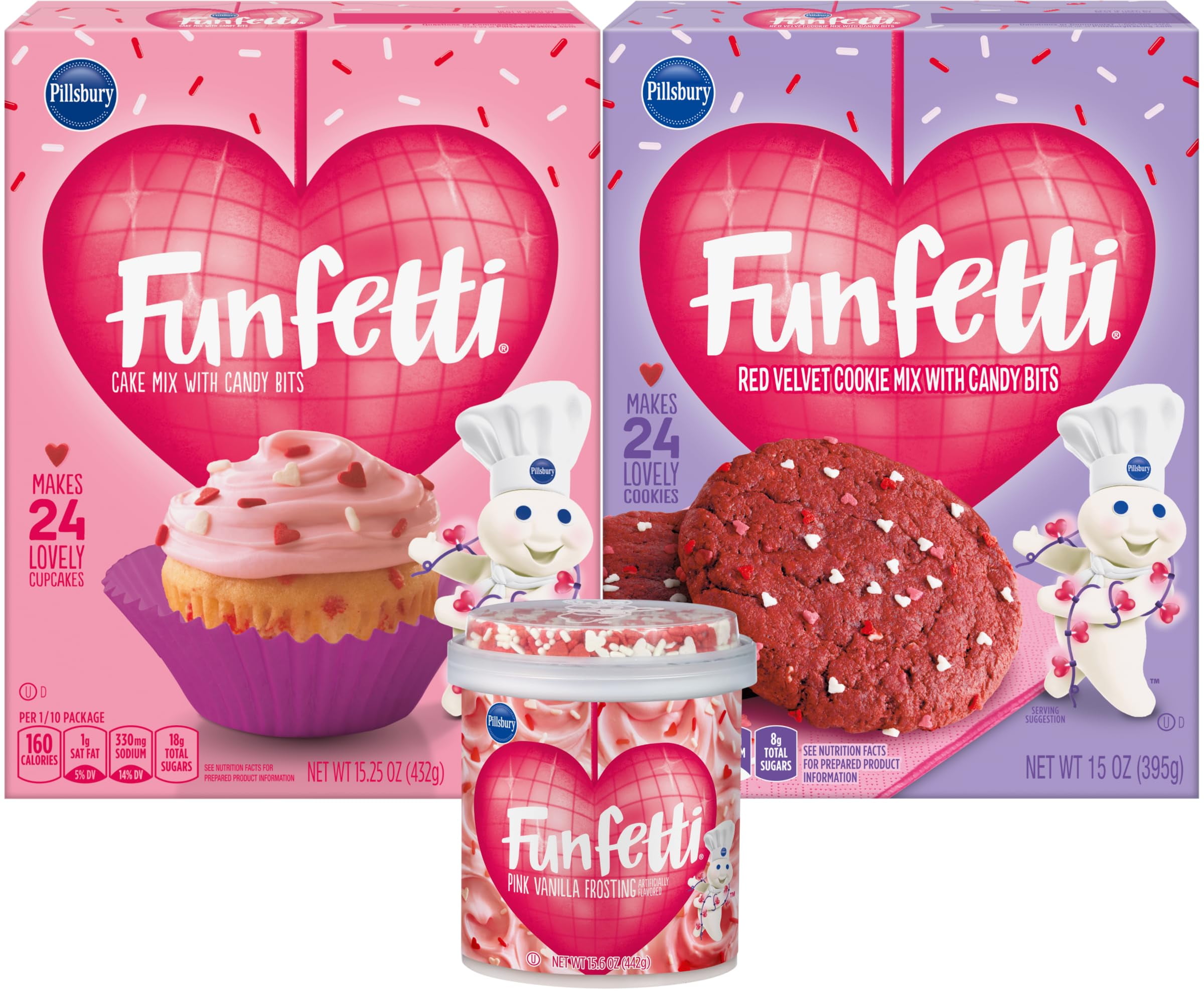 Funfetti Bundle, 1 of each: Cake & H2FSDCupcake Mix, Red Velvet Cookie ...