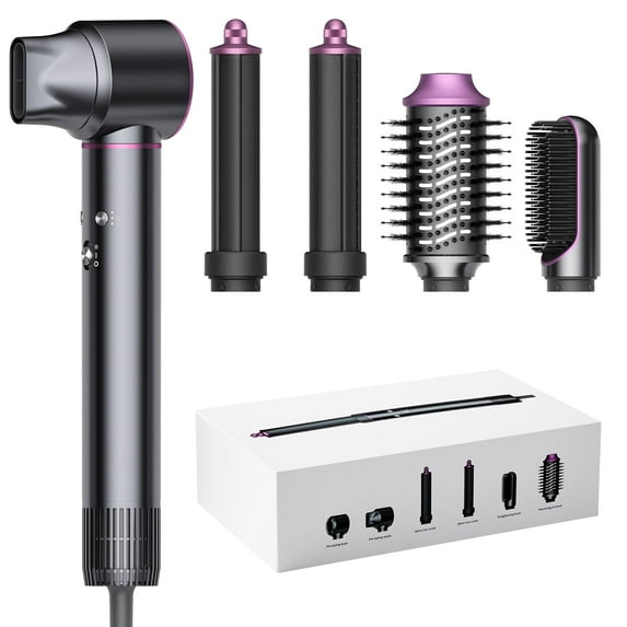 Funflow 5-in-1 Hot Air Styler – High-Speed 110,000 RPM Hair Dryer Set with Auto Curling ...