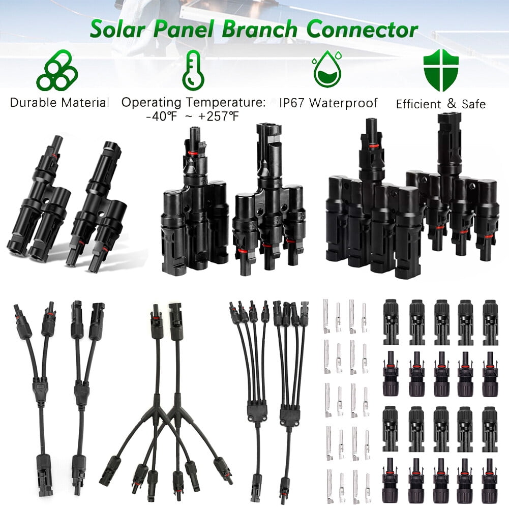 FungLam (1 to 2) Solar Panel Y Branch Cable Connection Waterproof ...