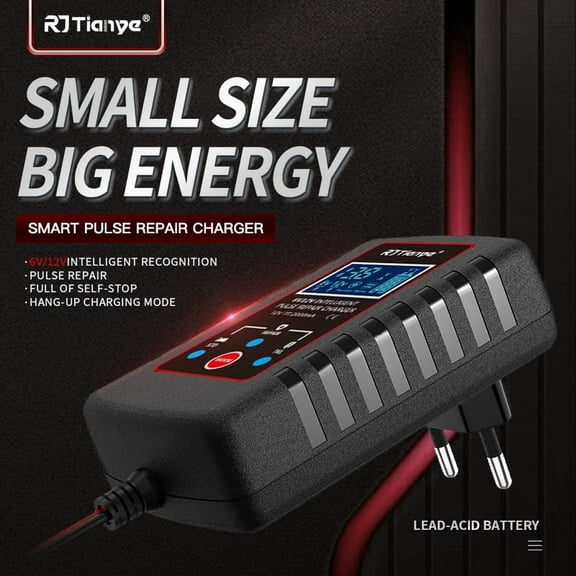 1.75-Amp Car Battery Charger, 6V and 12V Smart Fully Automatic Battery ...