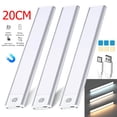 FungLam 3 Pack 20cm LED Under Cabinet Lights Rechargeable Motion Sensor ...