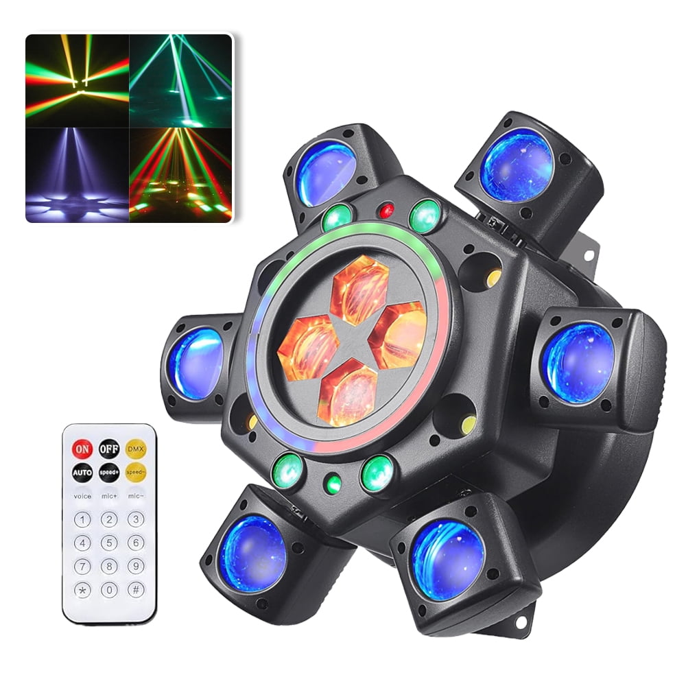 FungLam 6 Arms LEDs Moving Head Stage Light RGBW Party DJ Lighting ...