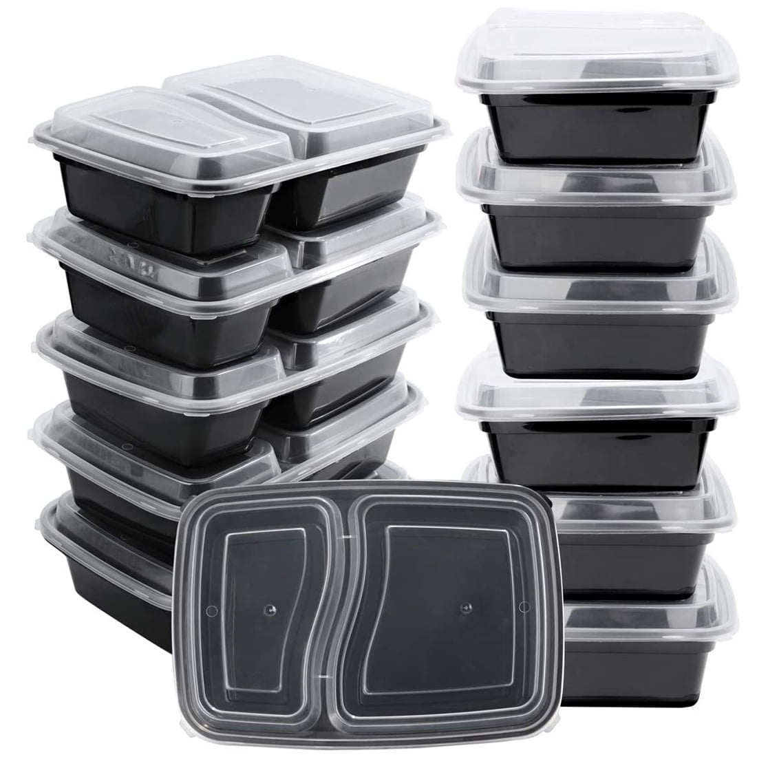 FungLam 60pcs Disposable Food Storage Containers with Lids, 32 oz 2 ...