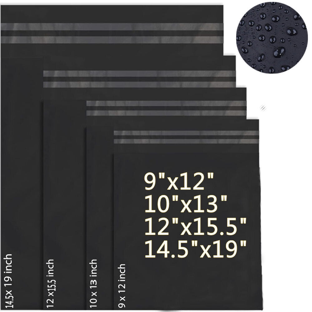 FungLam Black Poly Mailers 300 Pack 9x12 Inch Self-Seal Shipping Bags ...