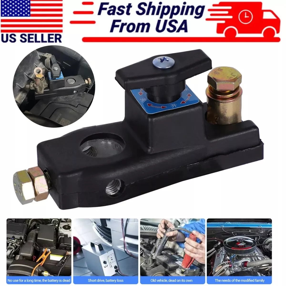 FungLam Car Battery Quick Disconnect Isolator Cut Off Switch ,12-25V ...