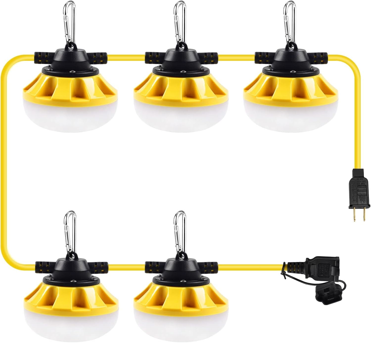 FungLam LED Construction String Lights Super Bright, 50W 5000LM Heavy ...