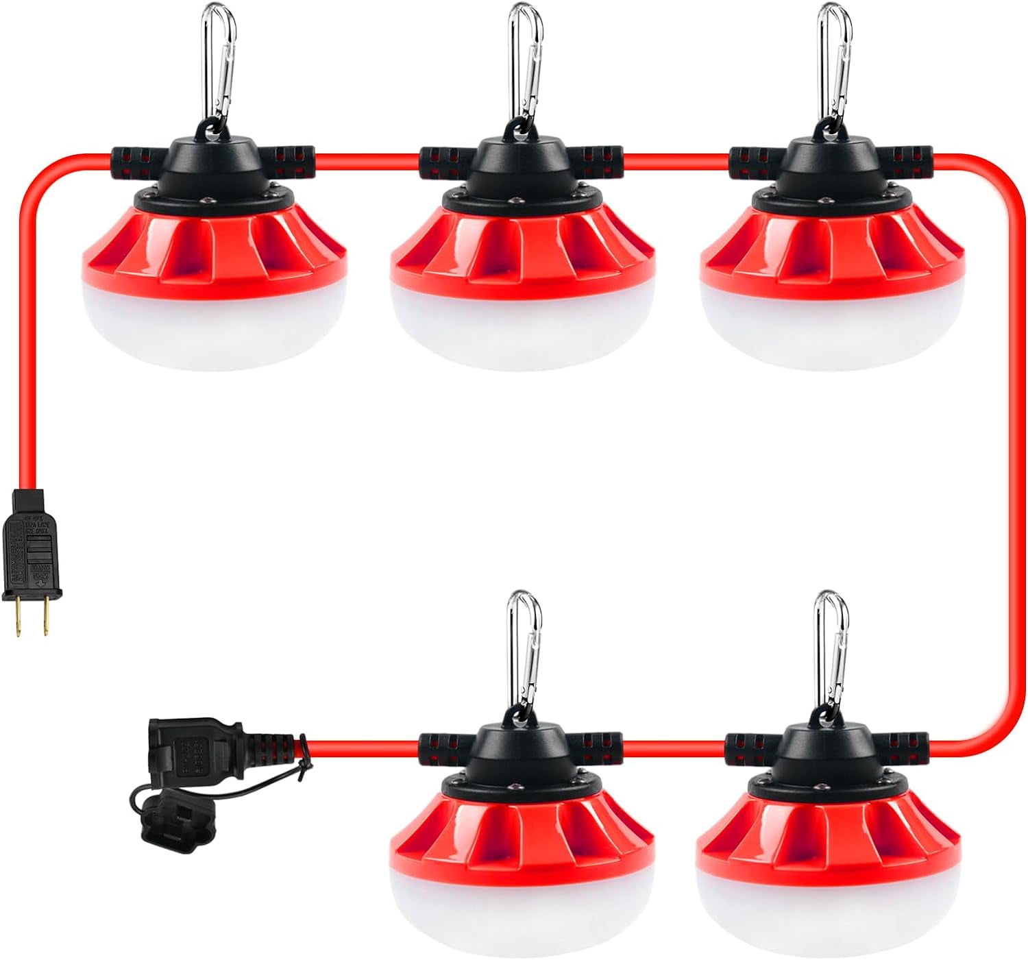 FungLam Outdoor Construction String Lights Waterproof, 50 ft 50 Watts ...