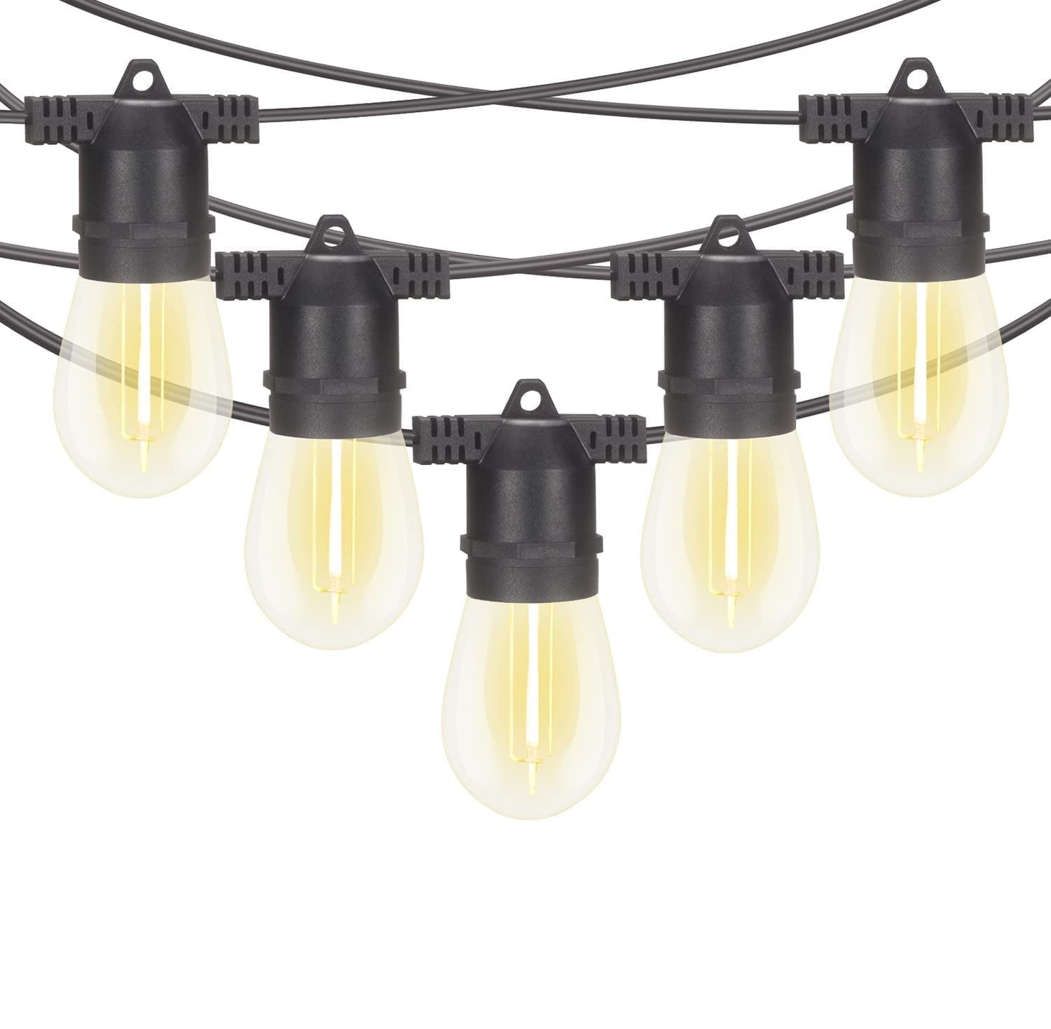 FungLam Outdoor String Lights, S14 Warm White Patio Lights with 20 ...