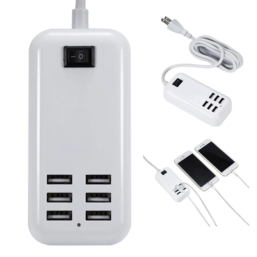 FungLam Multi-Device 6-Port USB Charging Hub, Wall Travel Charger, Fast ...