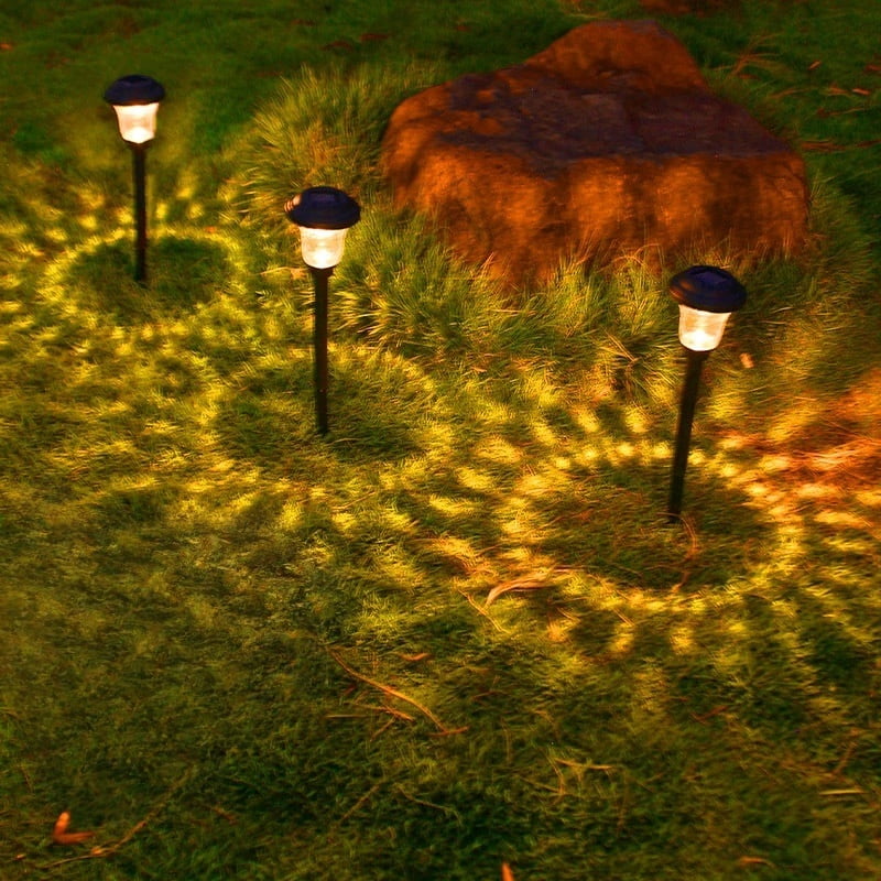 FungLam Waterproof Glass Solar Lights , Super Bright LED Solar Pathway ...
