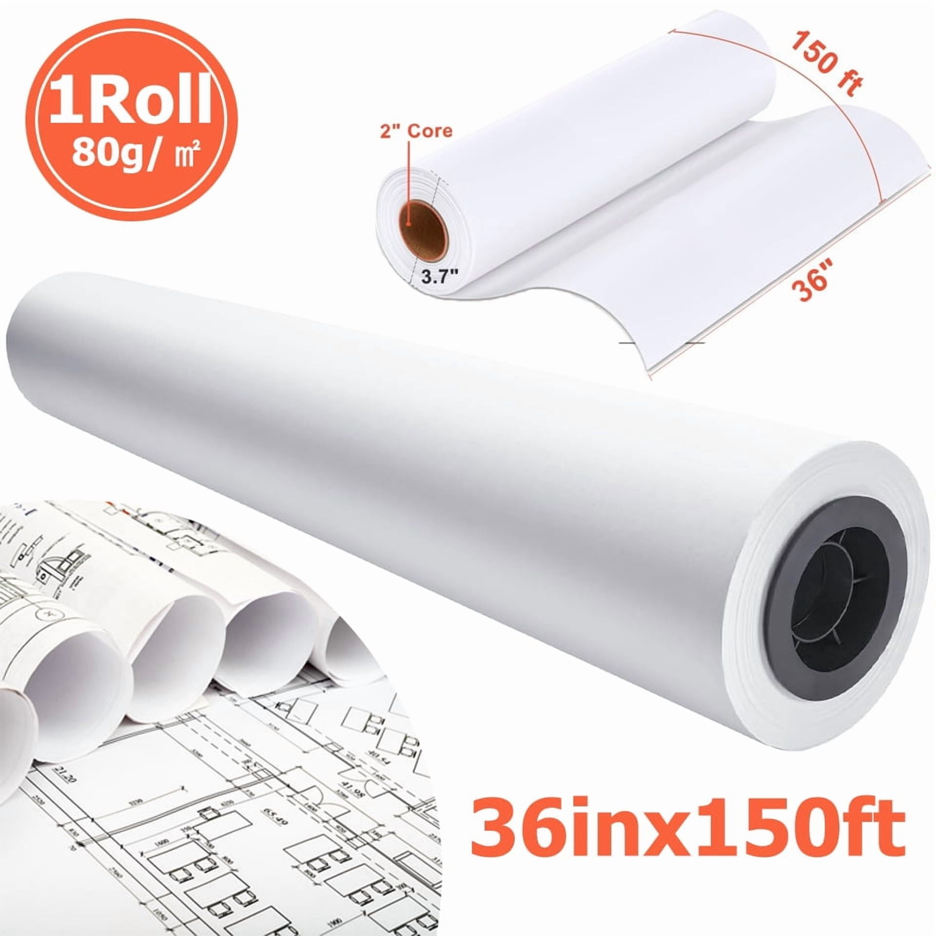 FungLam Wide Format Paper,1 Rolls Plotter Paper 36 In x 150 Ft, CAD ...
