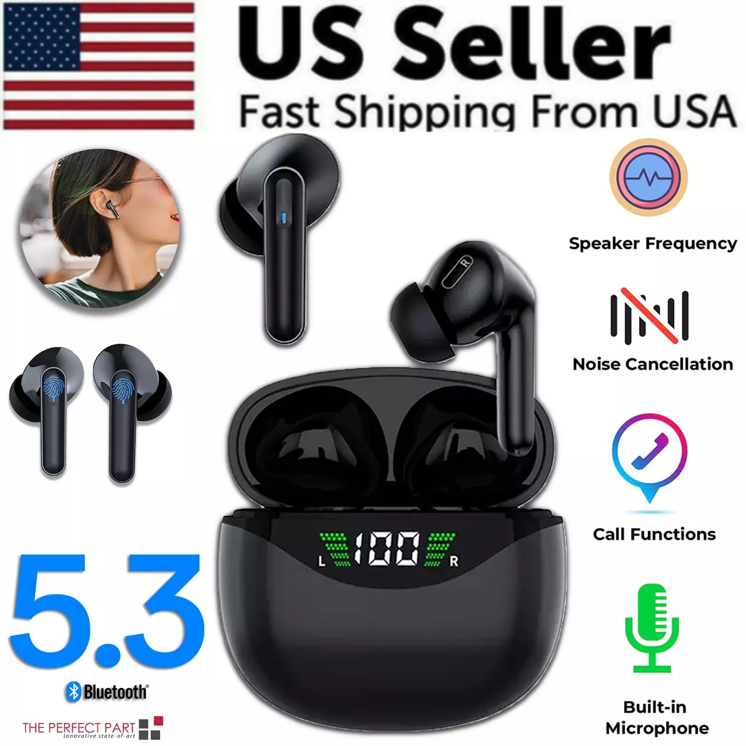 FungLam Wireless Earbuds, Bluetooth Earbuds Headset 5.3 Noise ...