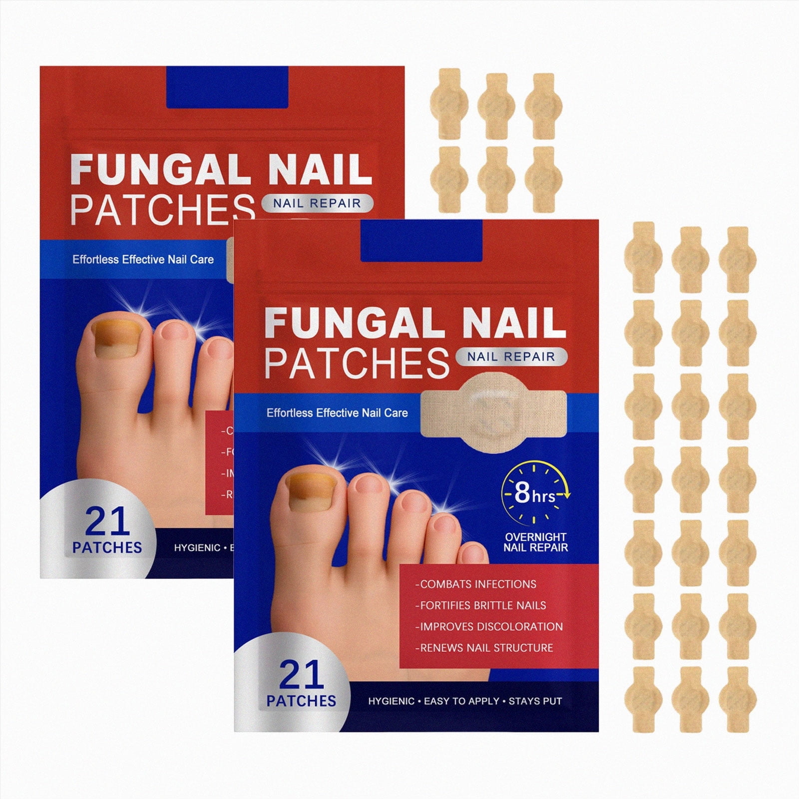 Fungal Nail Patches 21 Count, Effortless Hydrogel Nail Care, Overnight ...