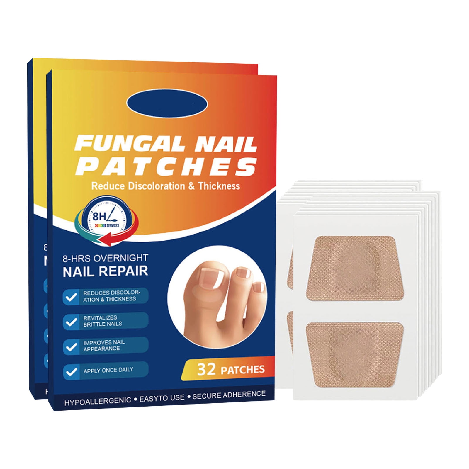 Fungal Nail Treatment Patches Extra Strong,64pcs Nail Repair Patches ...