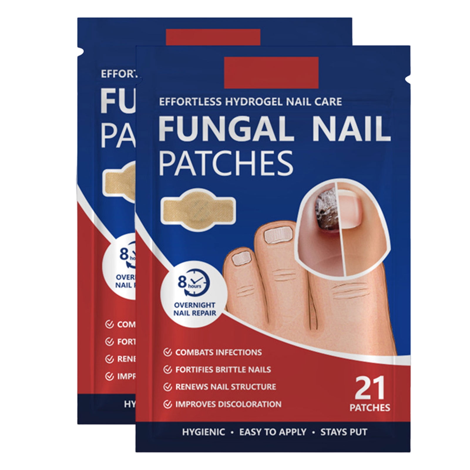 Fungal Toenail Patches 21pcs - Effortless Hydrogel Nail Care, 8H ...
