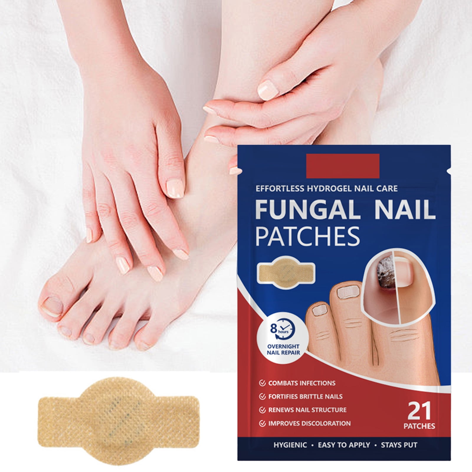 Fungal Toenail Patches 21pcs - Effortless Hydrogel Nail Care, 8H ...
