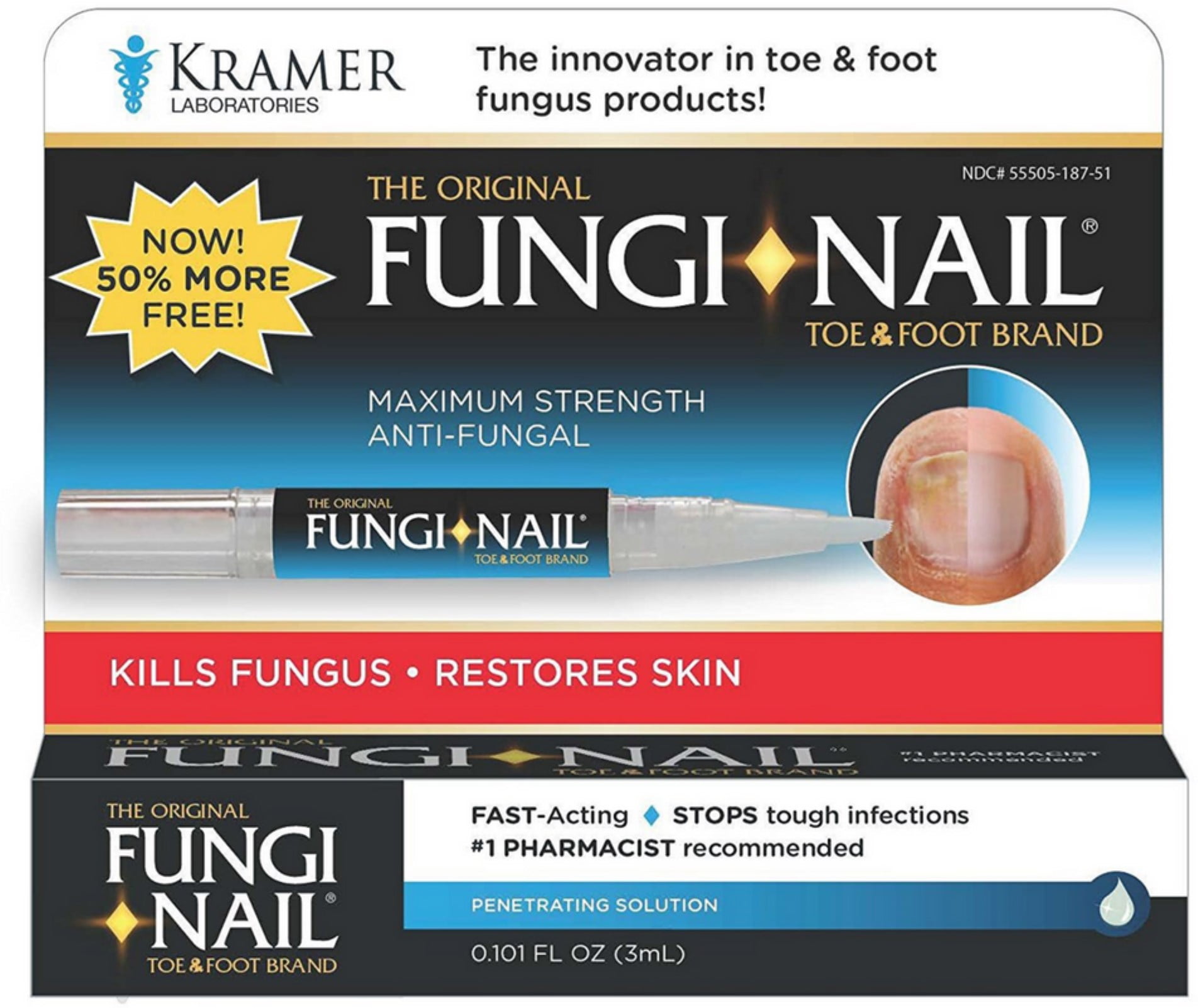 Fungi-Nail Brand Toe & Foot Pen Anti-Fungal Solution 0.101 oz (Pack of ...