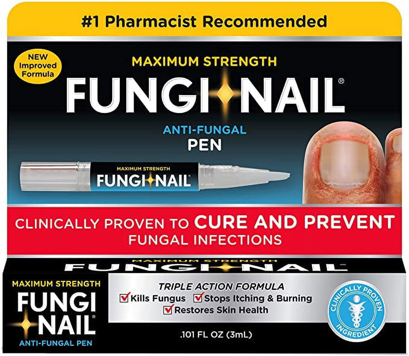 Fungi-Nail Maximum Strength Anti-Fungal Pen 0.1 oz, Toe & Fingernail ...