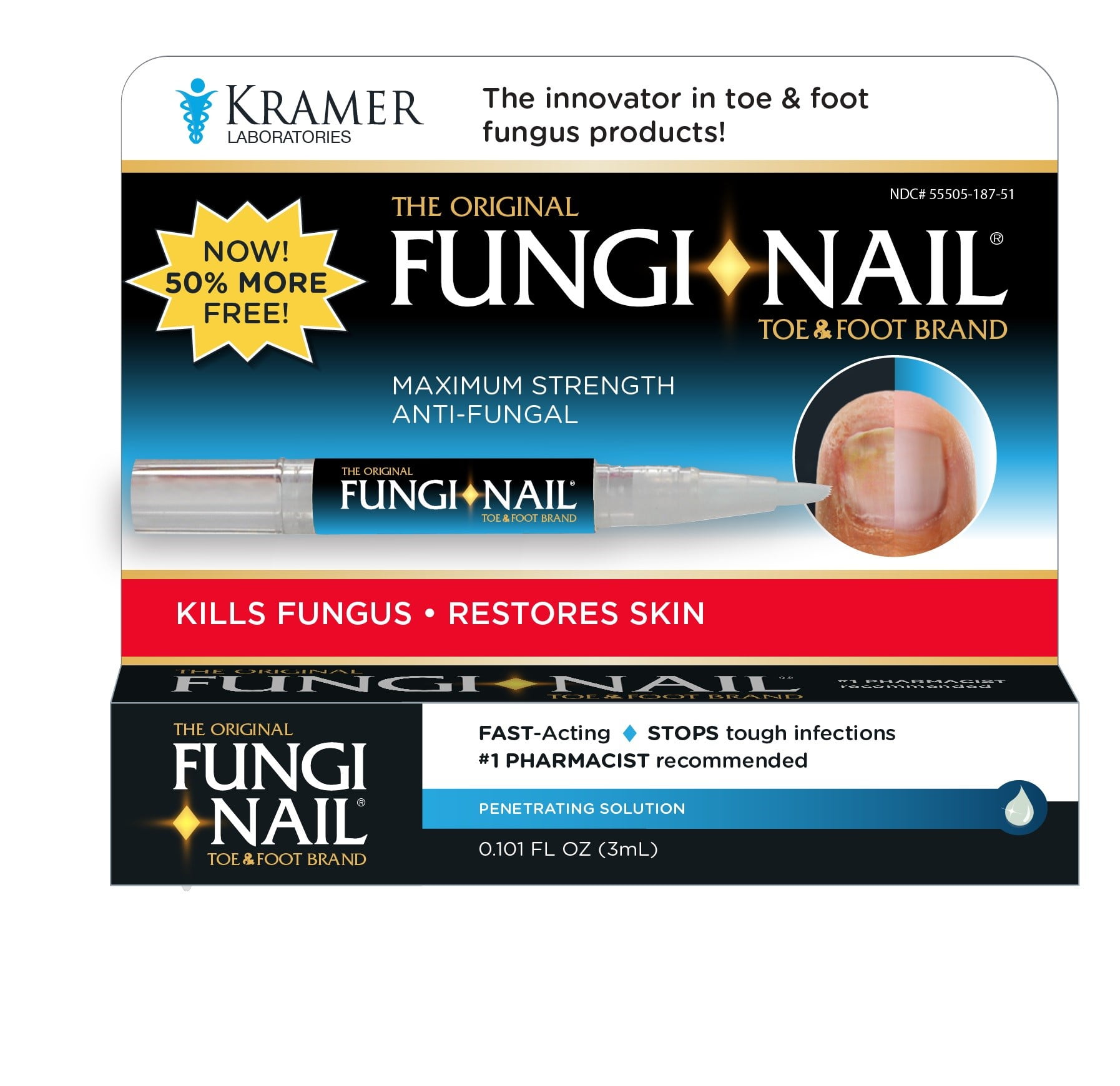 Fungi-Nail Maximum Strenth AntiFungal Pen Applicator Liquid Kills ...
