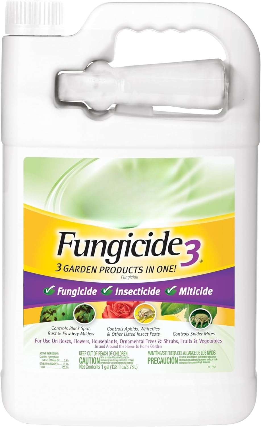 Fungicide3, 1 Gallon, Fungicide, Insecticide and Miticide with Neem Oil ...