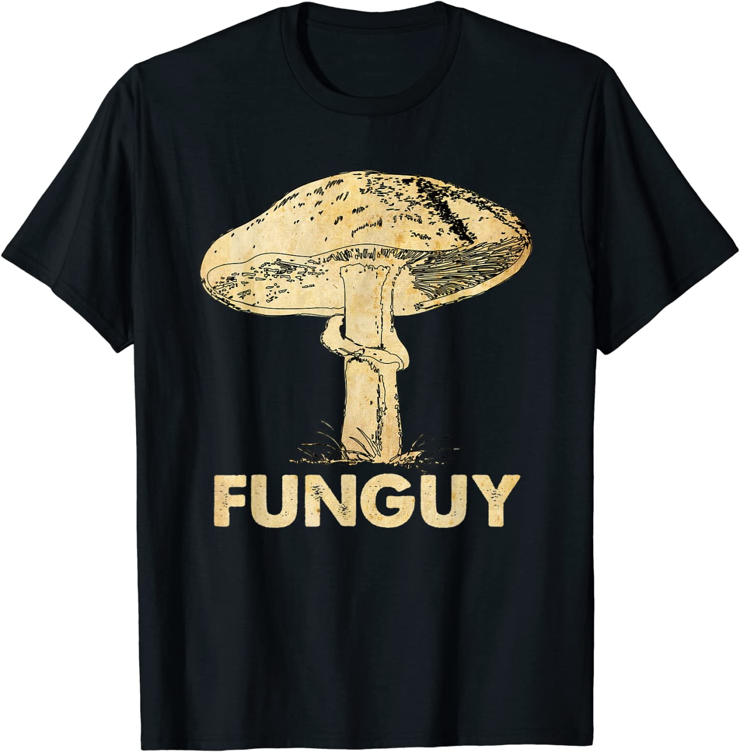 Funguy Funny Fungi Fungus Mushroom Men Funny Guy Vintage T-Shirt for ...