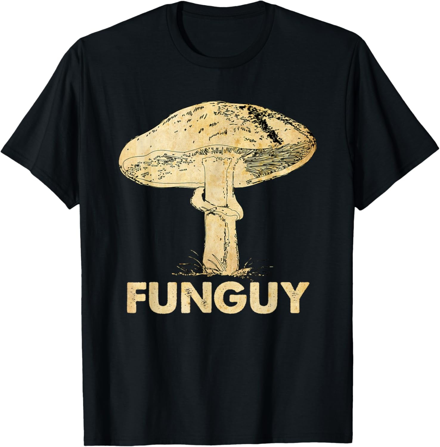 Funguy Funny Fungi Fungus Mushroom Men Funny Guy Vintage T-Shirt ...