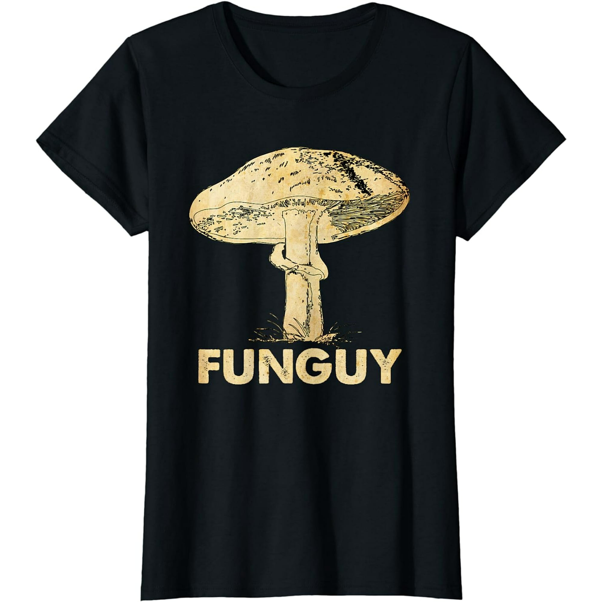 Funguy Funny Fungi Fungus Mushroom Men Funny Guy Vintage T-Shirt ...