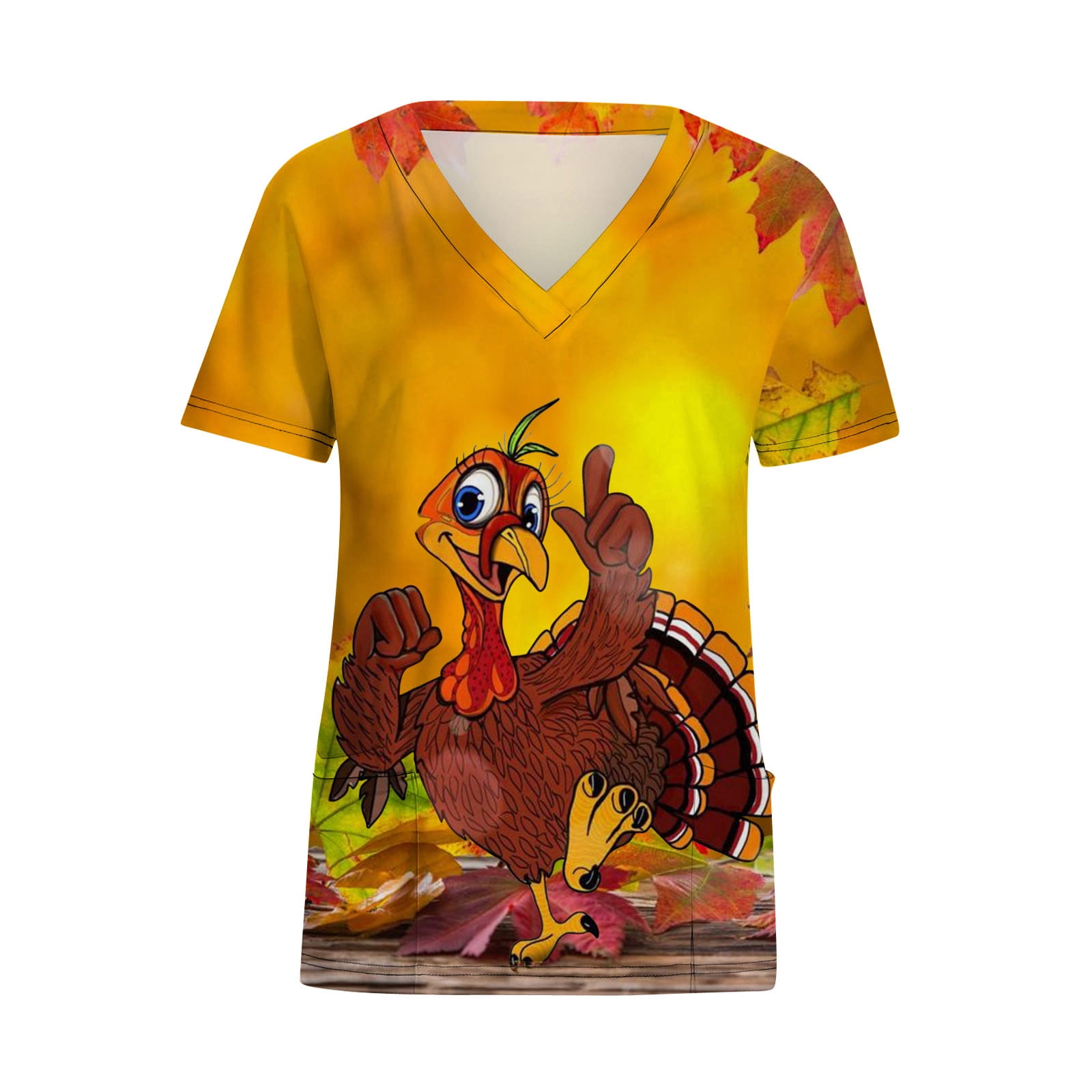Funicet Thanksgiving Shirts for Women Scrubs Tops Plus Size Working ...
